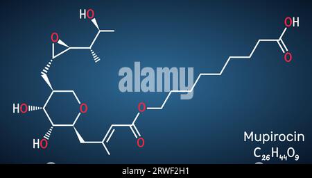 Mupirocin molecule. It is antibacterial ointment used to treat impetigo ...