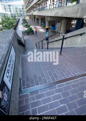 Residential area in Barbican Estate of the City of London. Unique ...