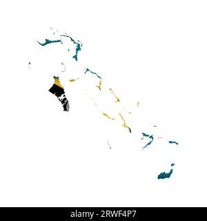 Bahamas icon. Country map on dark background. Stylish Bahamas map with ...