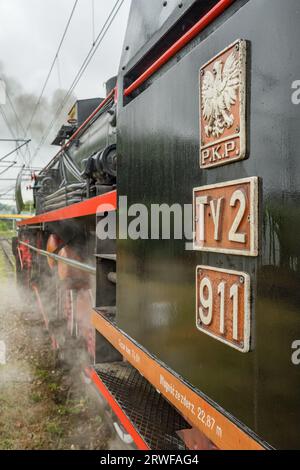 Emblem of Polish PKP Polish National Railways on a train at PKP Railway ...