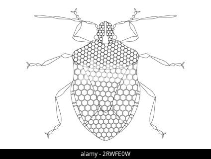 Green Stink Bug Coloring Page Drawing For Kids Stock Vector Image & Art ...