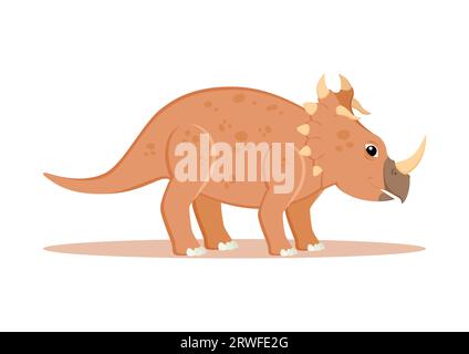 Cute green dinosaur. Prehistoric animal, jungle reptiles group ...