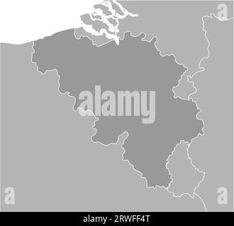 Vector illustration. Simplified geographical grey map of Mexico and ...