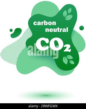 Neutral carbon CO2 stamp. Stiker neutral carbon dioxyde footprint Stock ...