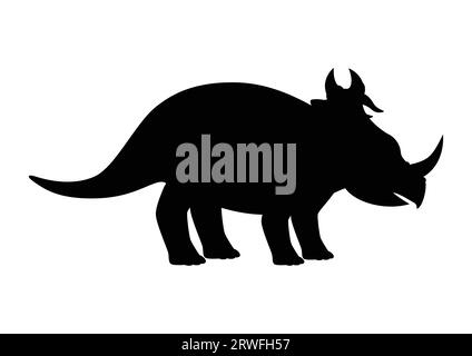 Black and White Centrosaurus Dinosaur Cartoon Character Vector ...