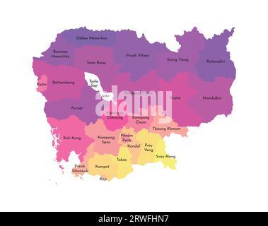 Ratanakiri province isolated cambodia map. Gray background. Business ...