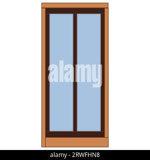 Rectangular colored window for home isolated on white background ...