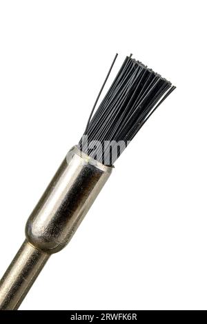 Small brush for power tool. Isolated object in white background Stock ...