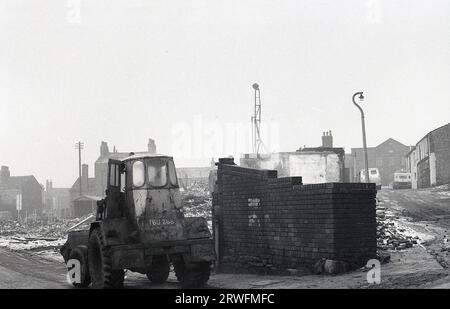1960s, historical, demolition and ground clearance of old buildings and ...