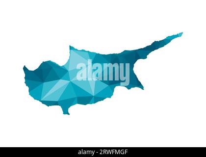 Low Poly map of Cyprus. Cyprus geometric polygonal, mosaic style map ...