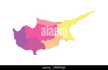 Cyprus districts map Stock Vector Image & Art - Alamy