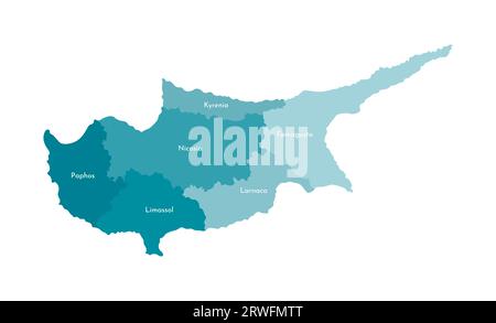 Cyprus country simplified map. Blue silhouette with thick black contour ...