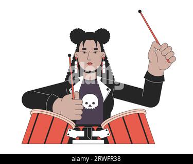 African american artist 2D vector isolated spot illustration Stock ...