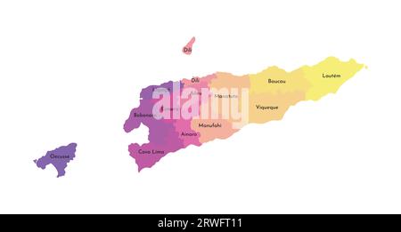 Map of Timor-Leste with regions. Just a simple country border map with ...