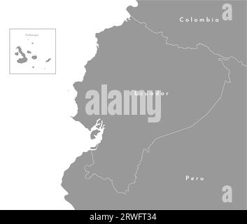 Colombia country simplified map. Grey stylish smooth map. Vector icons ...