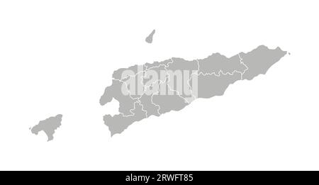 Baucau East Timor map grey illustration silhouette Stock Vector Image ...