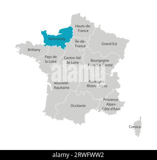 France simple map outline - simplified country shape map vector Stock ...