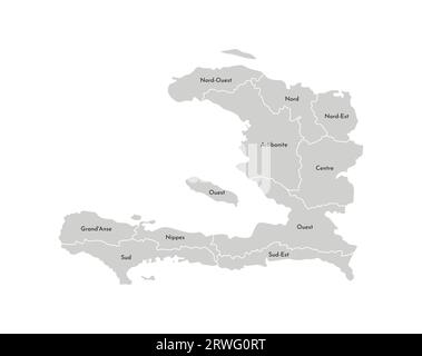 Haiti country simplified map. Grey stylish smooth map. Vector icons ...