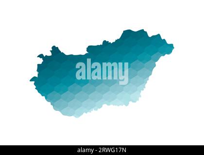 Map of Hungary. Blue geometric polygon map Stock Vector Image & Art - Alamy