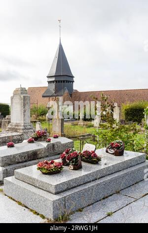 France, Eure, Giverny, cemetery of Giverny, Claude Monet painter tomb ...