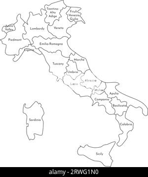 Map of Italy icon black color in circle round outline Stock Vector ...