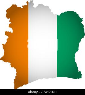 Côte d'Ivoire Map. Ivory Coast Country Map. Black and White Cote d ...