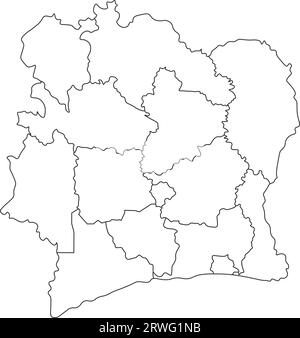 Ivory Coast country black outline and colored country silhouettes in ...