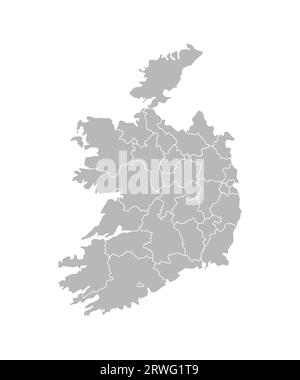 Background Cork map, Ireland, white and light grey city poster. Vector ...