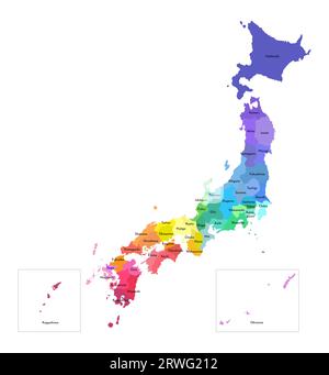 Tokyo map silhouette administrative division, vector map isolated on ...