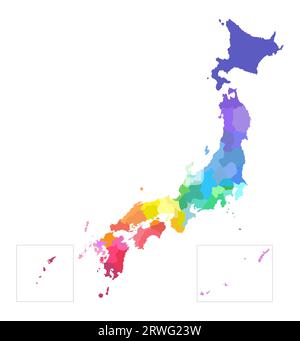 Tokyo map silhouette administrative division, vector map isolated on ...