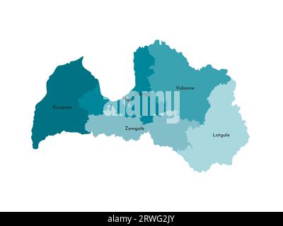 Latgale administrative division map of Latvia grey illustration ...