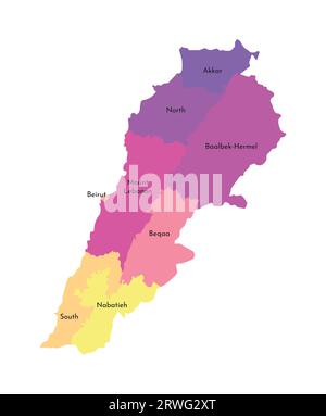 Map of Lebanon with regions. Just a simple country border map with ...