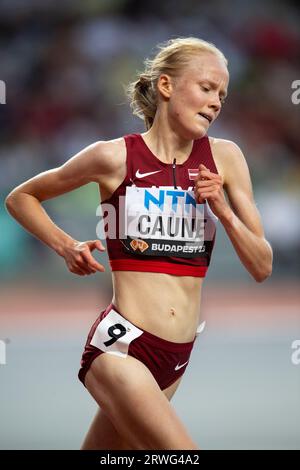 Agate Caune of Latvia competing in the women’s 3000m final on Day 3 of ...