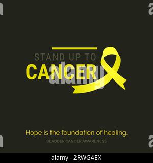 Hope on Display Bladder Cancer Awareness Design Template Stock Vector ...