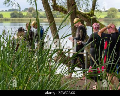 Pickmere, Knutsford, Cheshire, UK. September 14th 2023. Swimmers ...