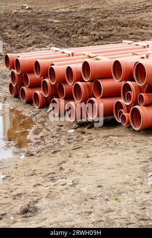 Underground process installation of drainage pipes for rainwater ...