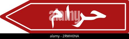 Haram Road sign Muslim life style banner, prohibited permitted ...