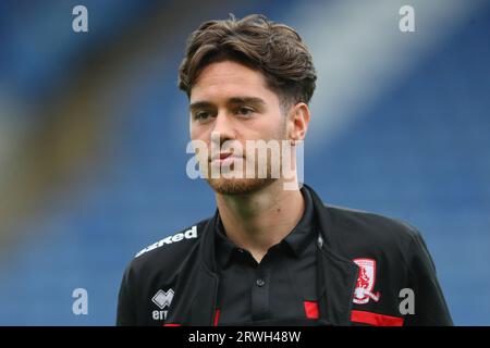 Hayden Hackney of Middlesbrough arrives for the Sky Bet Championship ...