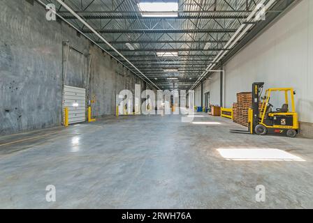 A loading dock at a cold-storage (industrial refrigeration) warehouse ...