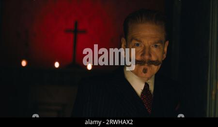A HAUNTING IN VENICE, Kenneth Branagh as Hercule Poirot, 2023. © Walt ...
