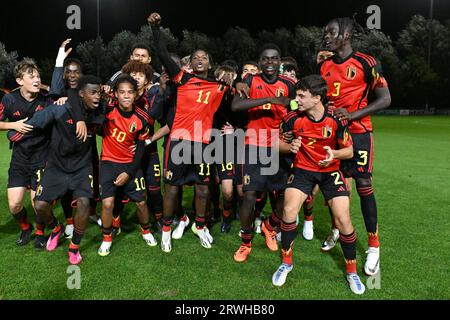 Gent, Belgium. 19th Sep, 2023. Stan Naert (19) of Belgium pictured with ...
