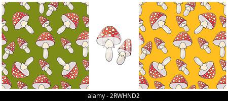 Amanitas. Seamless pattern for kitchen, restaurant or shop ...