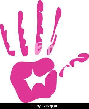 handprint paint color pink illustration Stock Vector Image & Art - Alamy