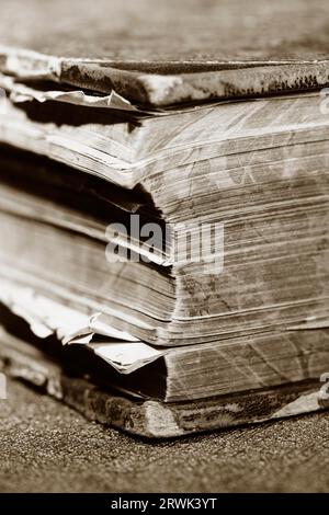 Sepia toned image of an old book Stock Photo - Alamy