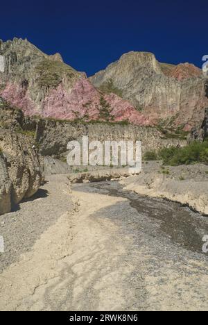 The eroded Humahuaca Valley or Quebrada de Humahuaca in Argentina Stock ...