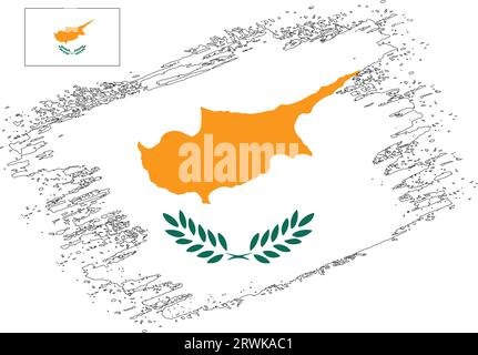 cyprus country flag concept with grunge design suitable for a logo icon ...