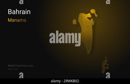 Bahrain political map with capital Manama. Kingdom in the Arabian Gulf ...