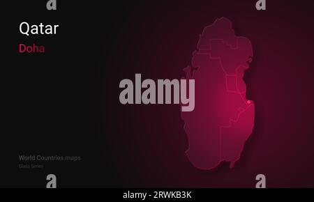 Creative map of Qatar. Political map. Doha. Capital of Qatar. World ...
