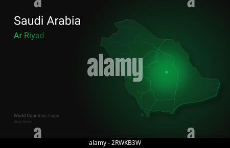 Saudi Arabia political map with capital Riyadh, national borders and ...
