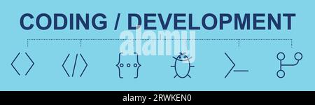 Web development and programming languages basics isolated cartoon ...